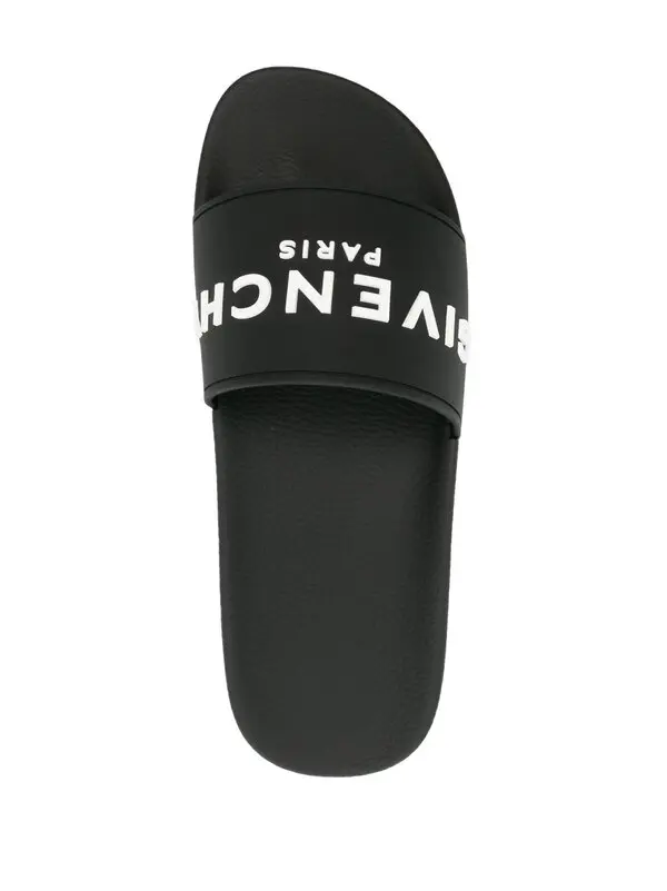 Givenchy Embossed-logo Faux-leather Slides