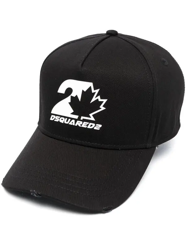 Dsquared2 Appliqué-patch Slogan-embroidered Cap - Black