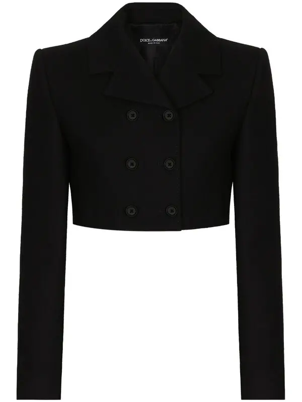 Dolce & Gabbana Double-breasted Cropped Blazer - Black