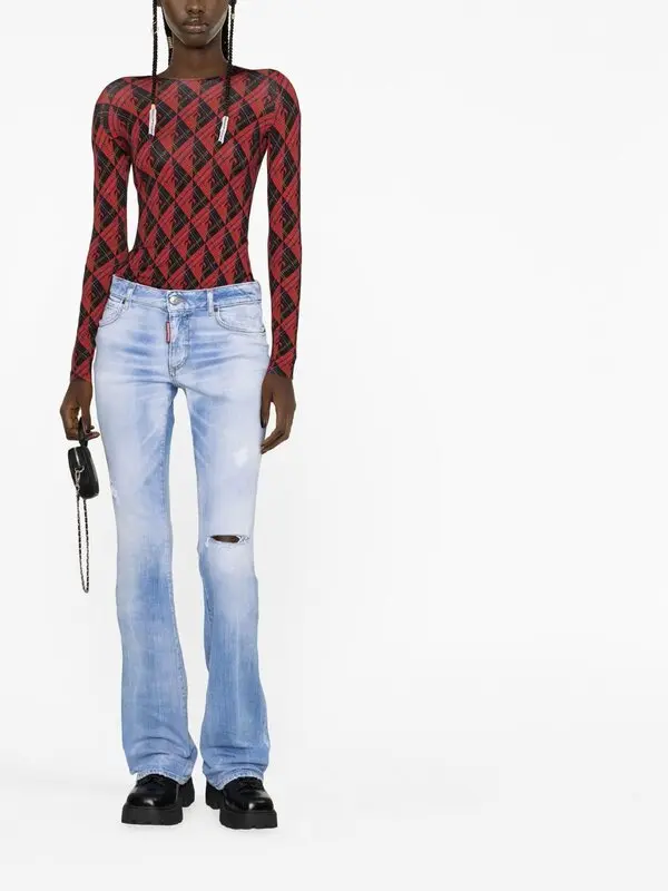 Dsquared2 Distressed Flared Jeans - Blue