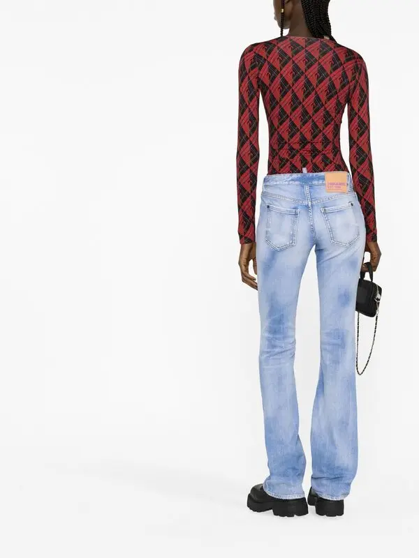 Dsquared2 Distressed Flared Jeans - Blue
