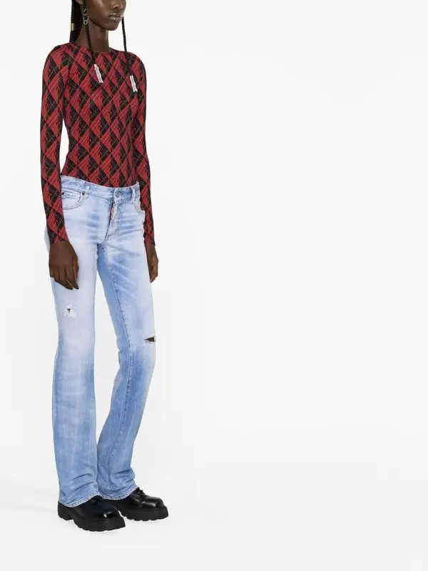 Dsquared2 Distressed Flared Jeans - Blue