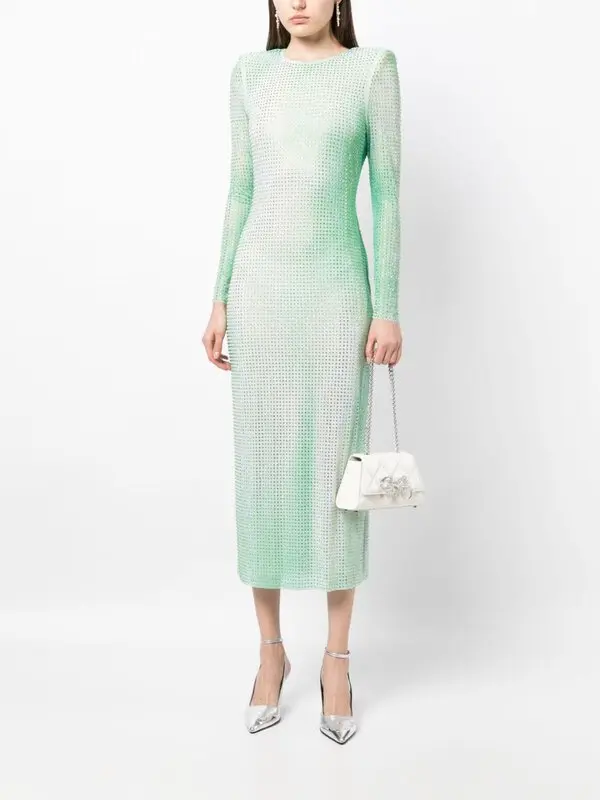 green emerald velvet dress Self-Portrait Azaelea Lace Midi Dress in Mint