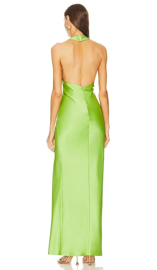 Khanums X Halter Gown With Slit In Pear Green - 61% Off | Editorialist
