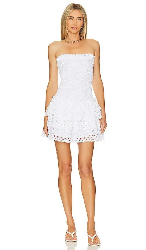 knee length dresses for ladies Ciebon Jasper Mini Dress - White Multi