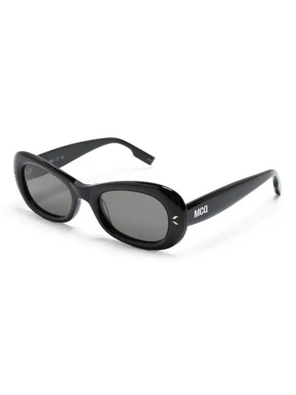 Alexander Mcqueen Oval-Frame Sunglasses - Black | Editorialist display picture 1