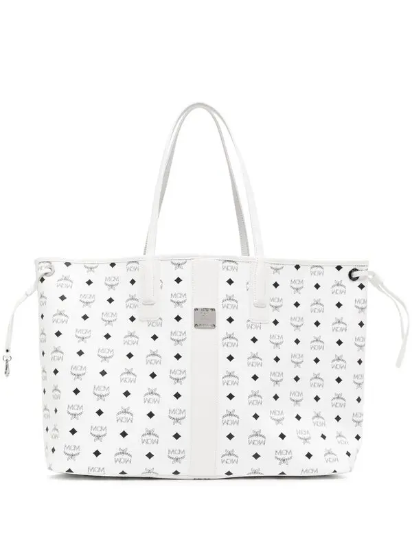 Mcm Large Liz Reversible Tote Bag - White
