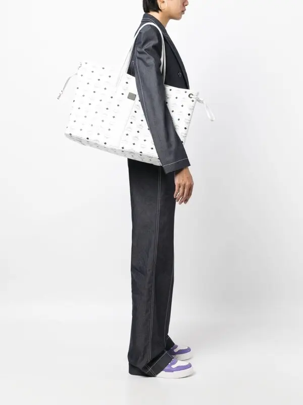 Mcm Large Liz Reversible Tote Bag - White