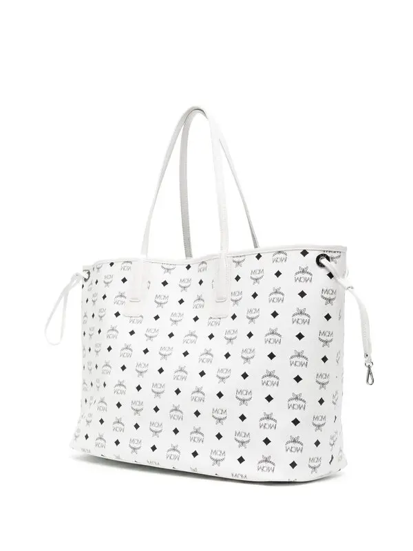 Mcm Large Liz Reversible Tote Bag - White
