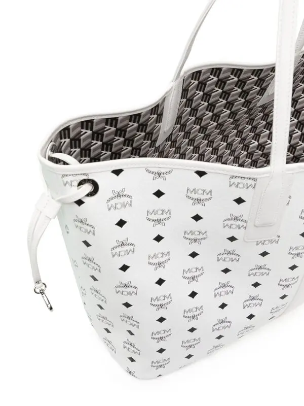 Mcm Large Liz Reversible Tote Bag - White