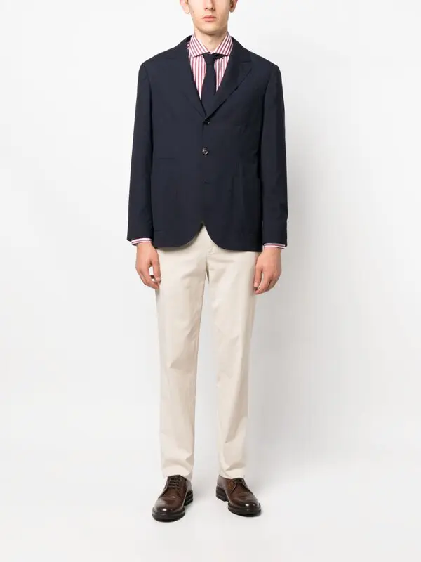 Brunello Cucinelli Striped Long-sleeved Cotton Shirt