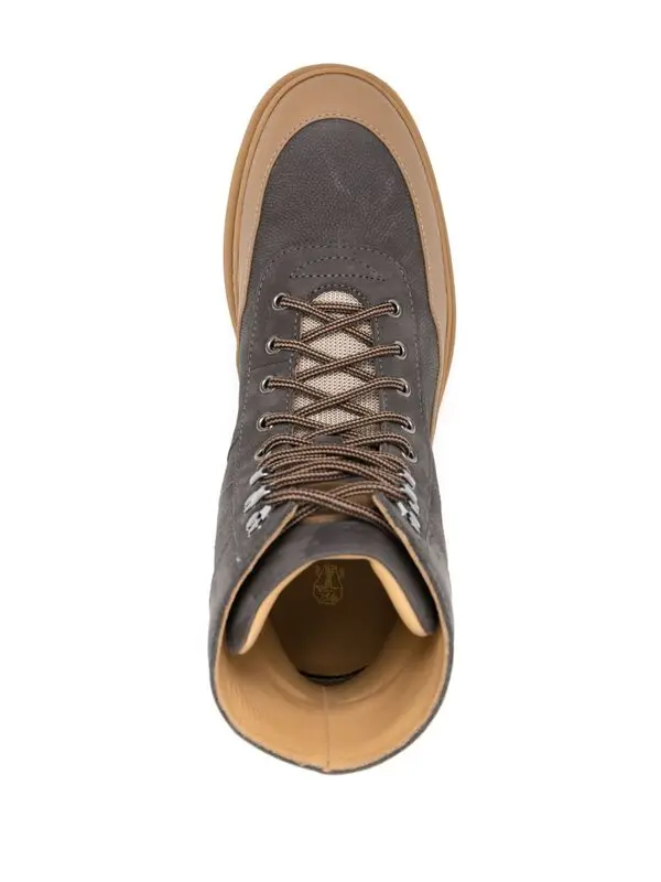 Brunello Cucinelli Lace-up Leather Boots