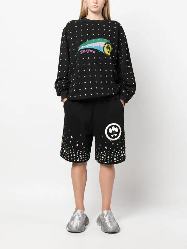 BARROW Graphic-print Sweatshirt With Crystal Embellishments
