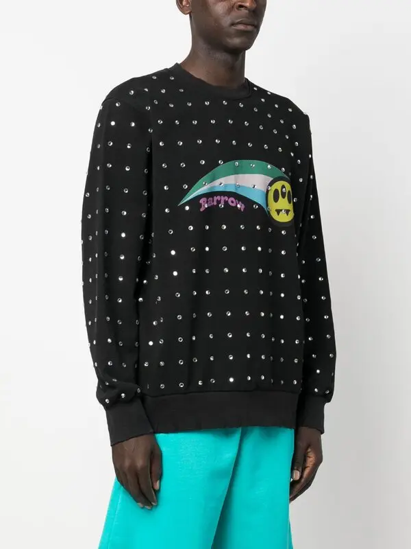 BARROW Graphic-print Sweatshirt With Crystal Embellishments