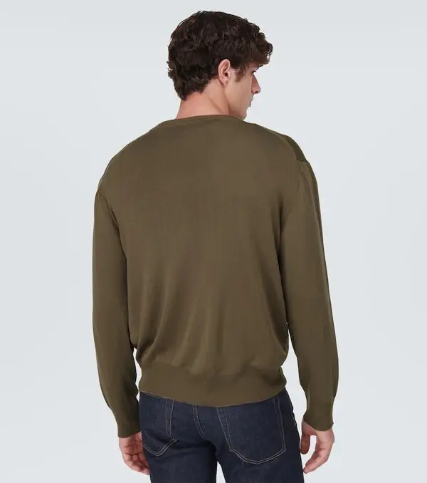 TOM FORD Silk Henley Shirt - Green
