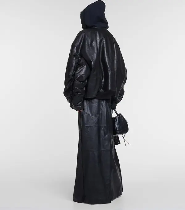 Balenciaga Oversized Leather Bomber Jacket