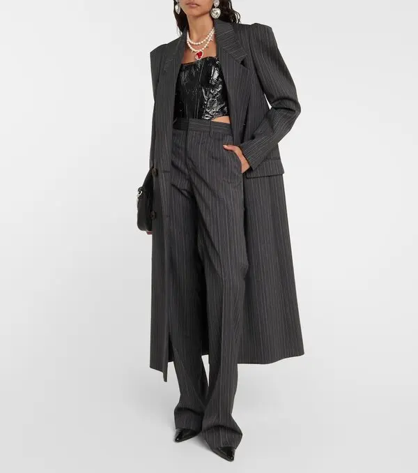 Alessandra Rich Pinstriped Straight Pants