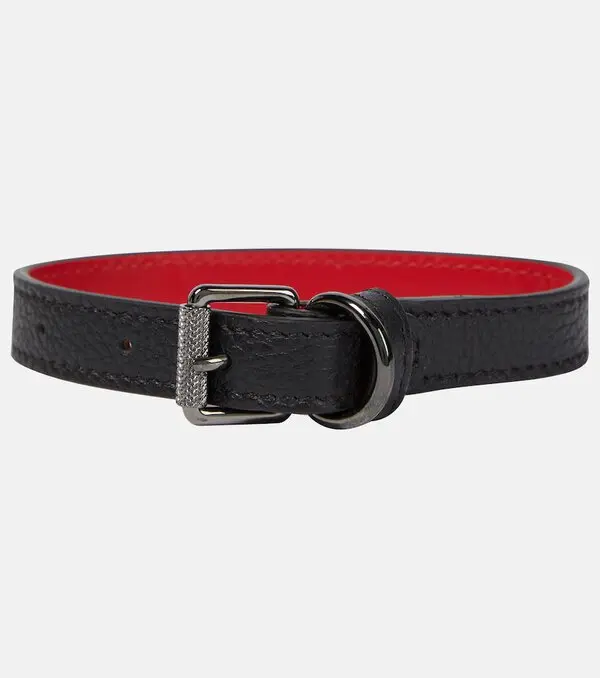 CHRISTIAN LOUBOUTIN Loubicollar Leather Dog Collar - Black