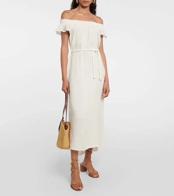 Velvet By Graham & Spencer Justine Cotton Gauze Midi Dress