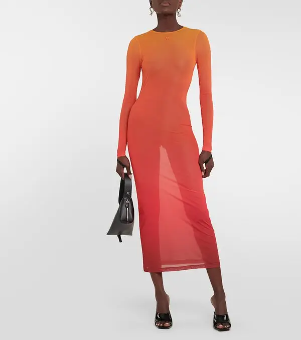 COURREGES Courrèges Gradient Semi-sheer Midi Dress
