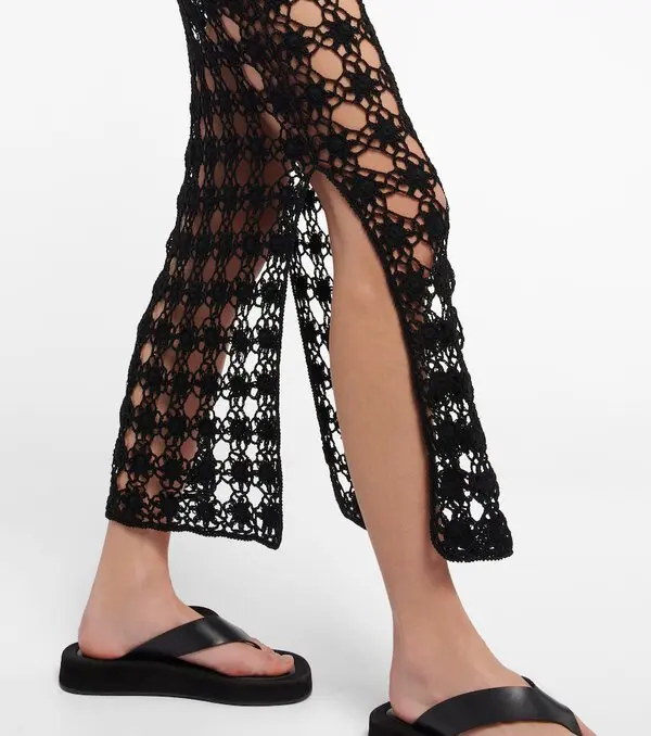 Anna Kosturova Open-knit Cotton Midi Skirt