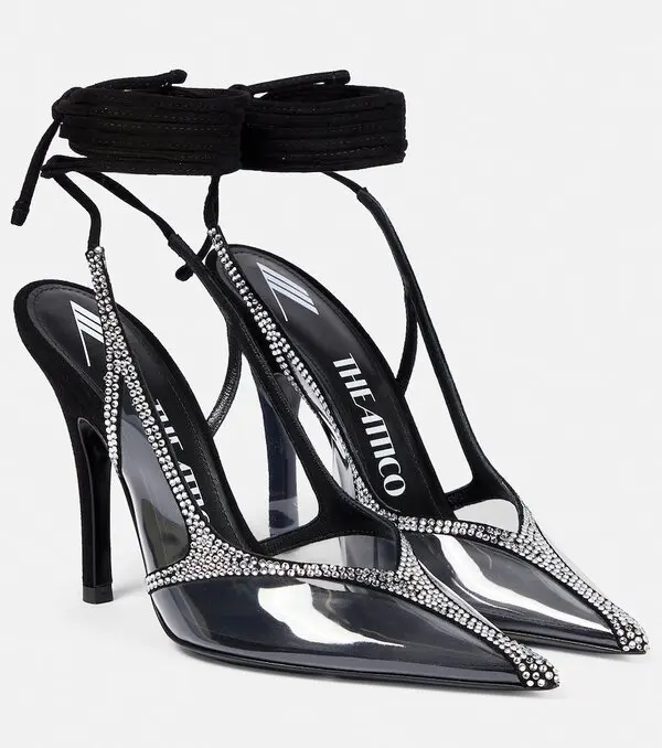 Attico Venus Crystal-embellished Pumps - Multicoloured