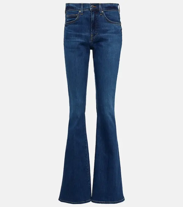 Veronica Beard Beverly High-rise Flared Jeans In Sedona River - Blue