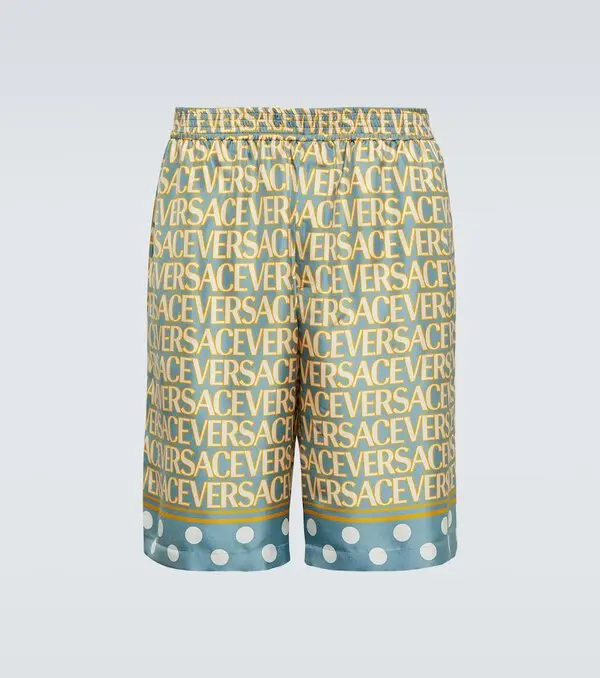 Versace Allover Silk Shorts - Multicoloured