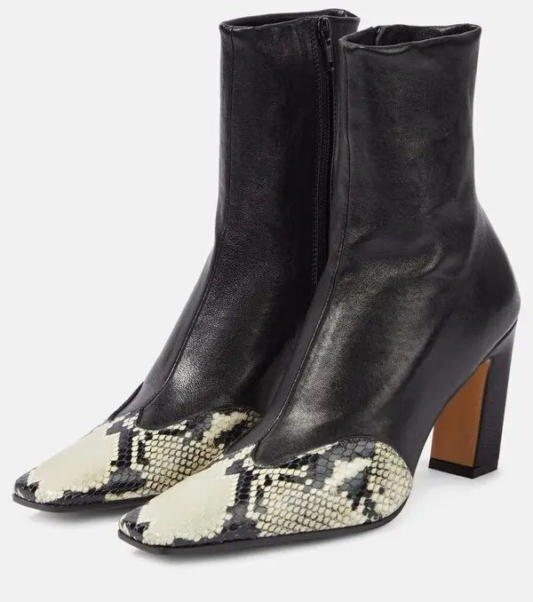 Khaite - Khaite Nevada Leather Ankle Boots