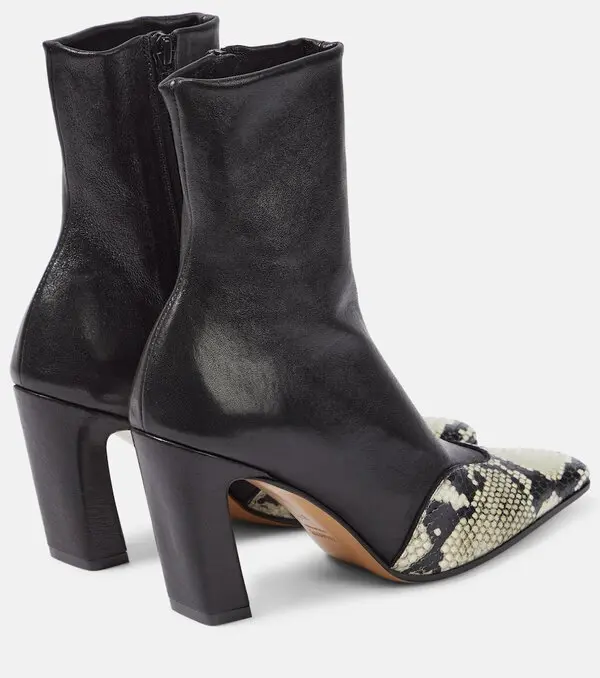 Khaite - Khaite Nevada Leather Ankle Boots