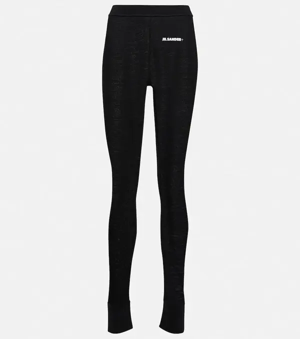 JIL SANDER Logo Leggings - Black