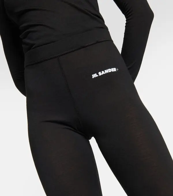 JIL SANDER Logo Leggings - Black