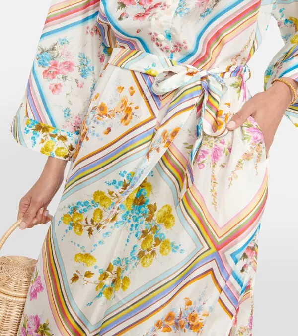 Zimmermann Halcyon Floral Silk Midi Dress