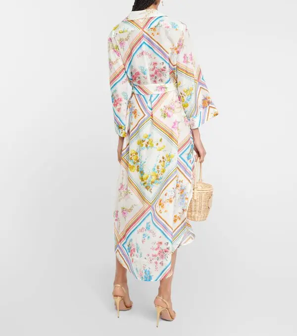 Zimmermann Halcyon Floral Silk Midi Dress