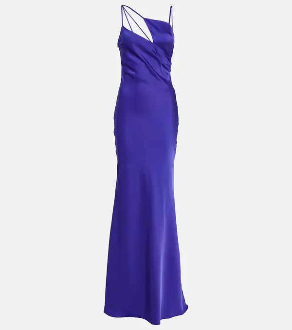 Attico Melva Satin Gown - Blue