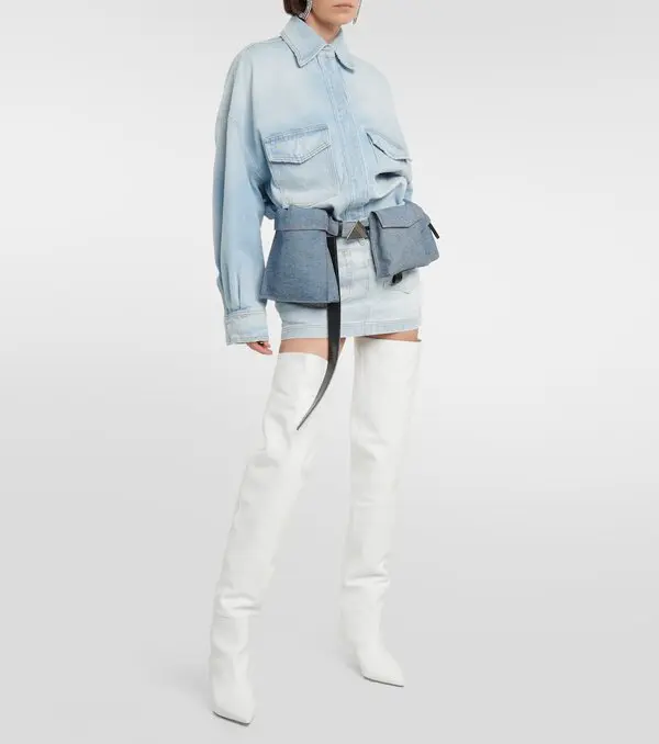 Attico Denim Mini Skirt