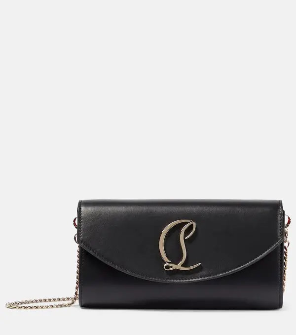 CHRISTIAN LOUBOUTIN Leather Wallet On Chain - Black