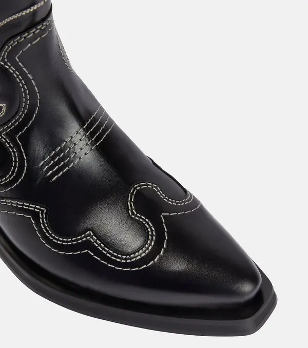 GANNI Leather Cowboy Boots