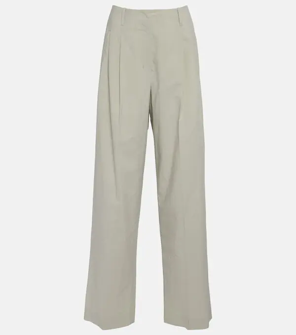 THE ROW Gaugin High-rise Wide-leg Cotton Pants
