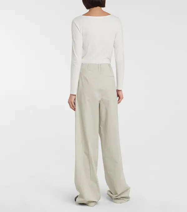 THE ROW Gaugin High-rise Wide-leg Cotton Pants