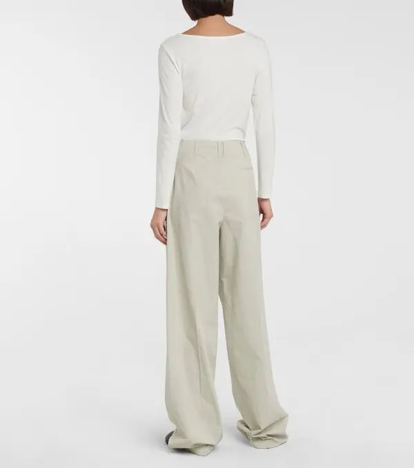 THE ROW Gaugin High-rise Wide-leg Cotton Pants