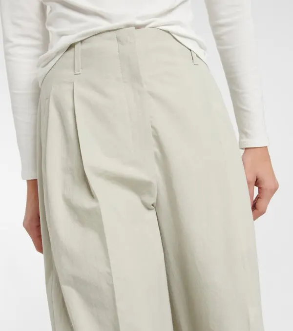 THE ROW Gaugin High-rise Wide-leg Cotton Pants