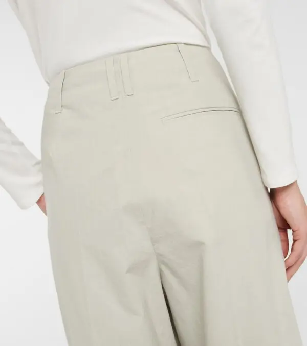 THE ROW Gaugin High-rise Wide-leg Cotton Pants
