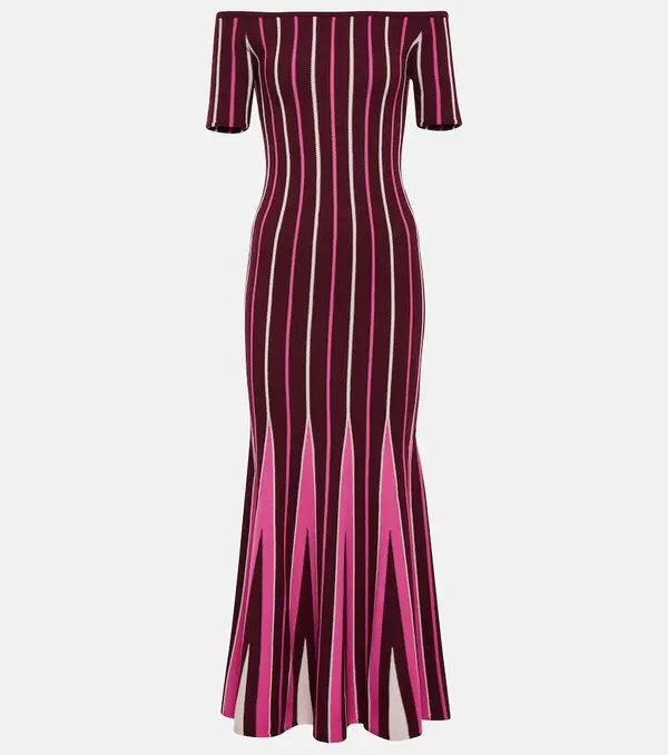 Gabriela Hearst Pleated Wool Maxi Dress - Red