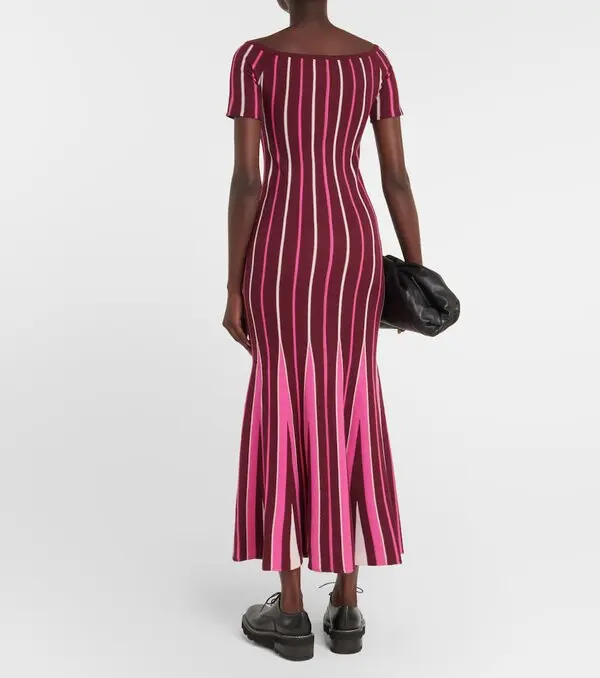 Gabriela Hearst Pleated Wool Maxi Dress - Red