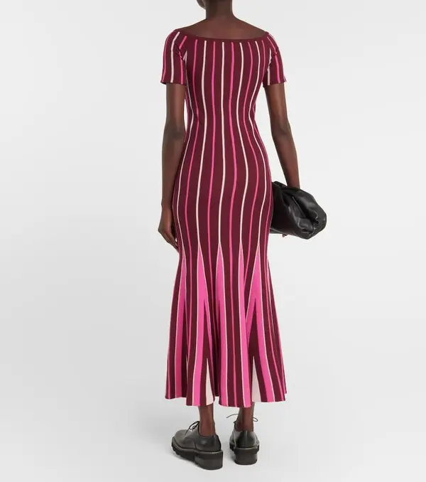 Gabriela Hearst Pleated Wool Maxi Dress - Red