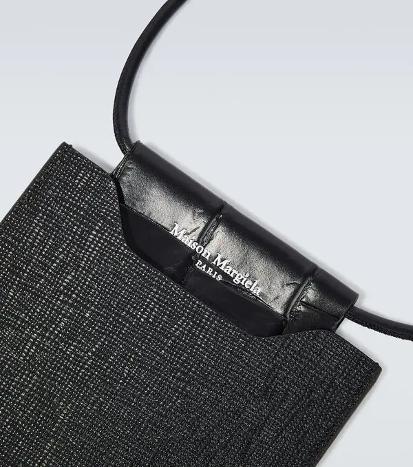 MAISON MARGIELA - Maison Margiela Croc-effect Leather Phone Pouch