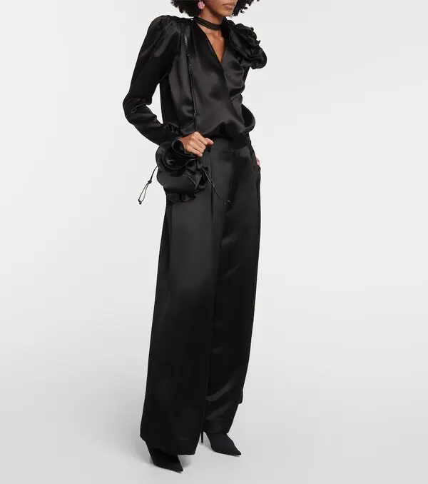 Magda Butrym Ruched Satin Shoulder Bag