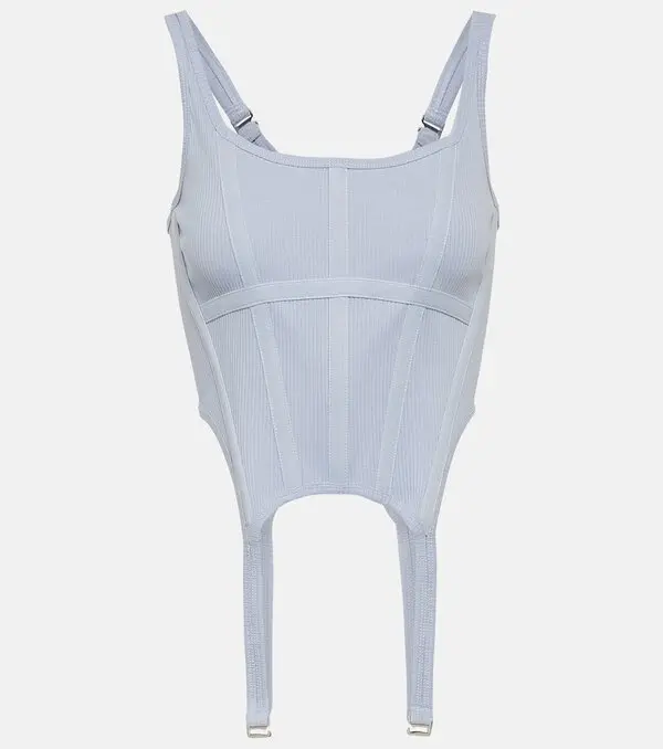 DION LEE Cotton Jersey Bustier - Neutrals