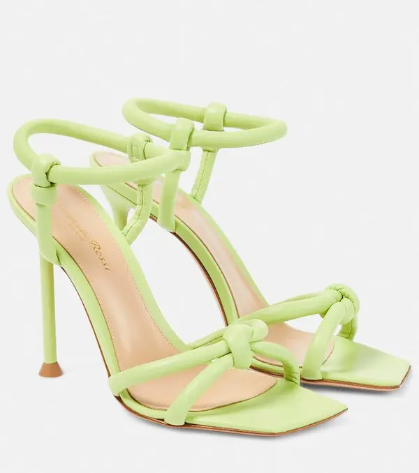 GIANVITO ROSSI Juno Leather Sandals - Green